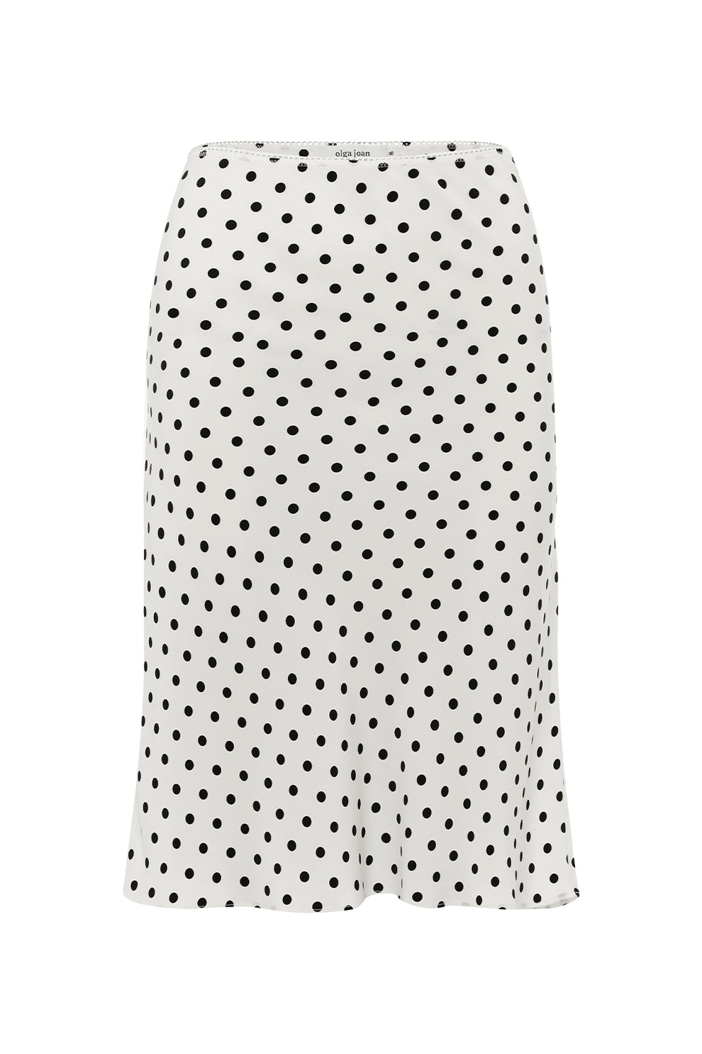 Bias Knee Skirt Pois Bianca – Olga Joan