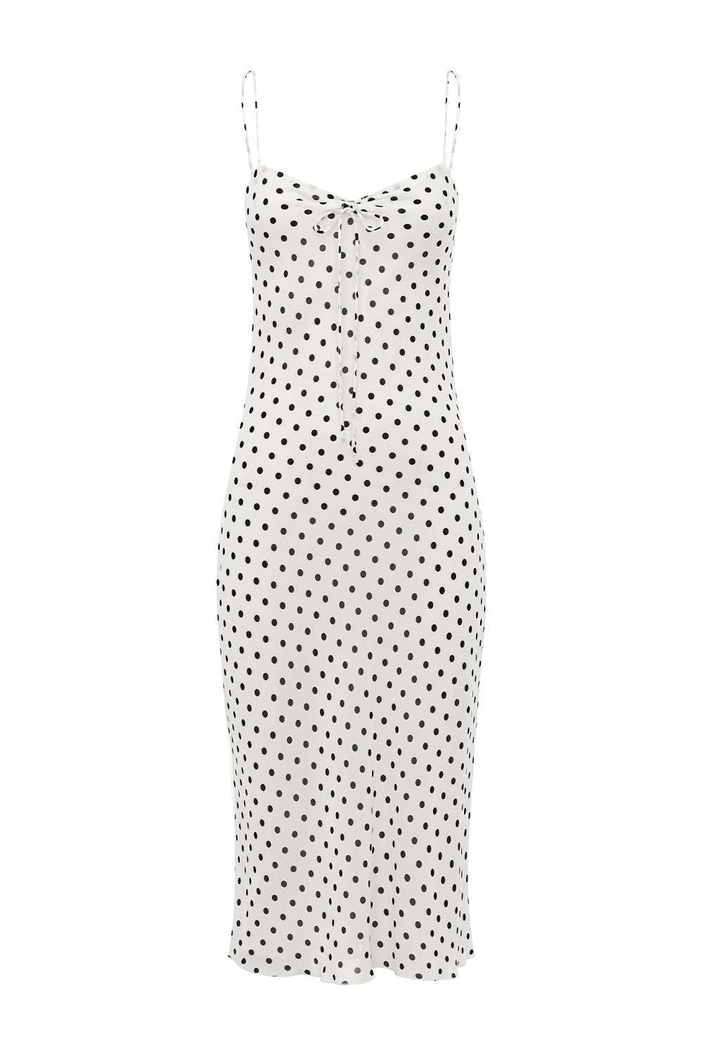 Cinched Bust Slip Dress Pois Bianca – Olga Joan