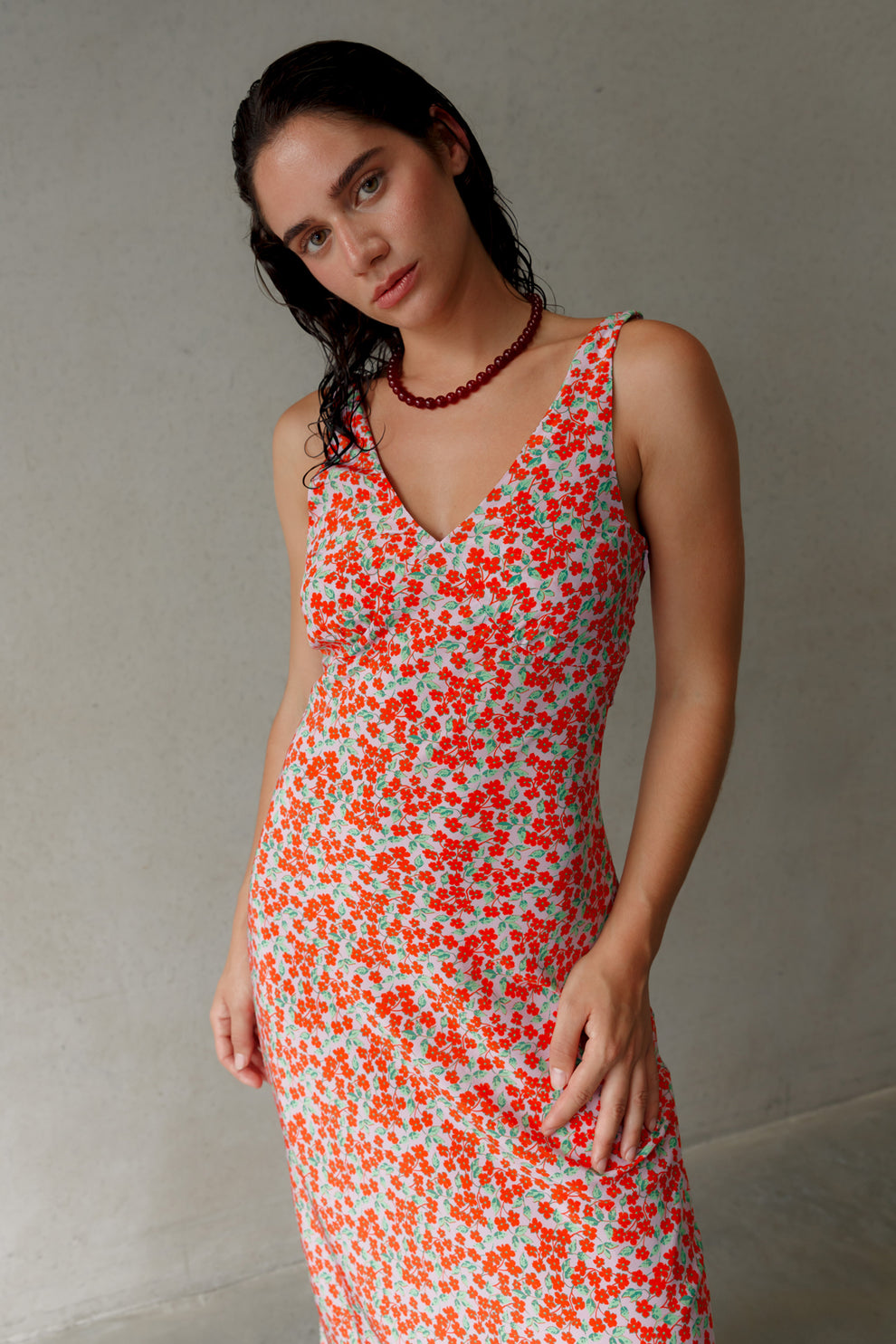 Plunge Bias Dress Lavanda – Olga Joan